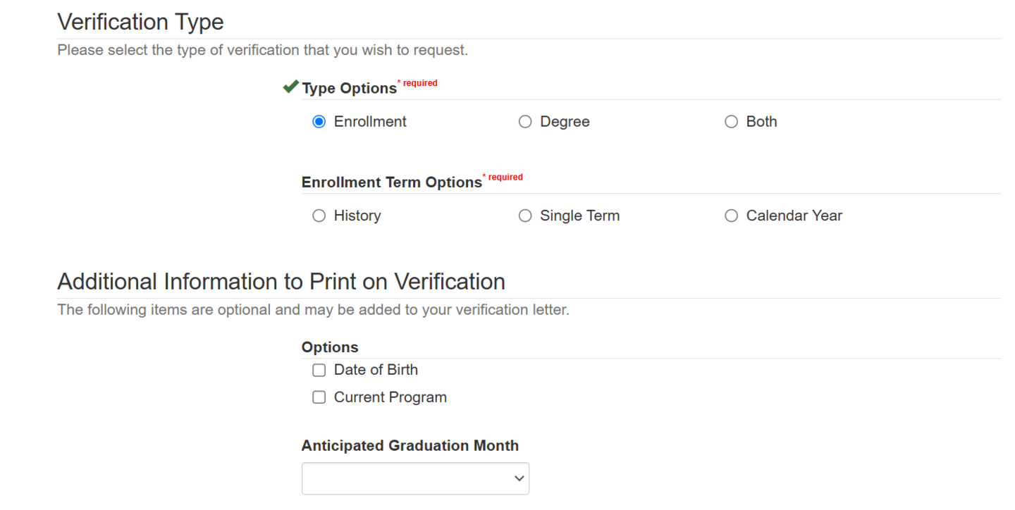 Degree and Enrollment Verification | Office of the University Registrar ...